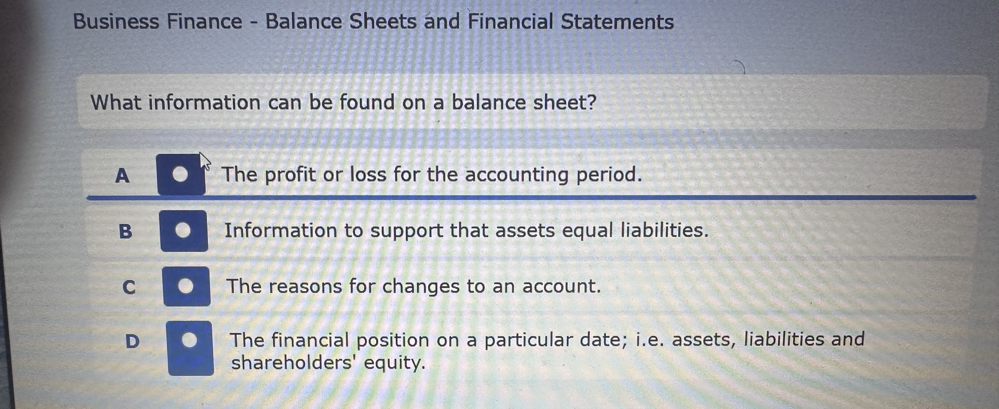 Solved Business Finance - ﻿Balance Sheets and Financial | Chegg.com
