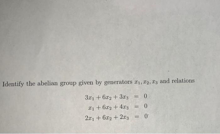 Solved Identify the abelian group given by generators | Chegg.com