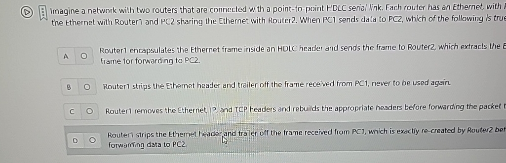 Solved (D) 目Imagine a network with two routers that are | Chegg.com