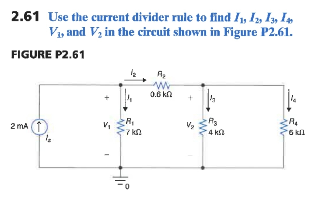 2.61 ﻿Use the current divider rule to find | Chegg.com