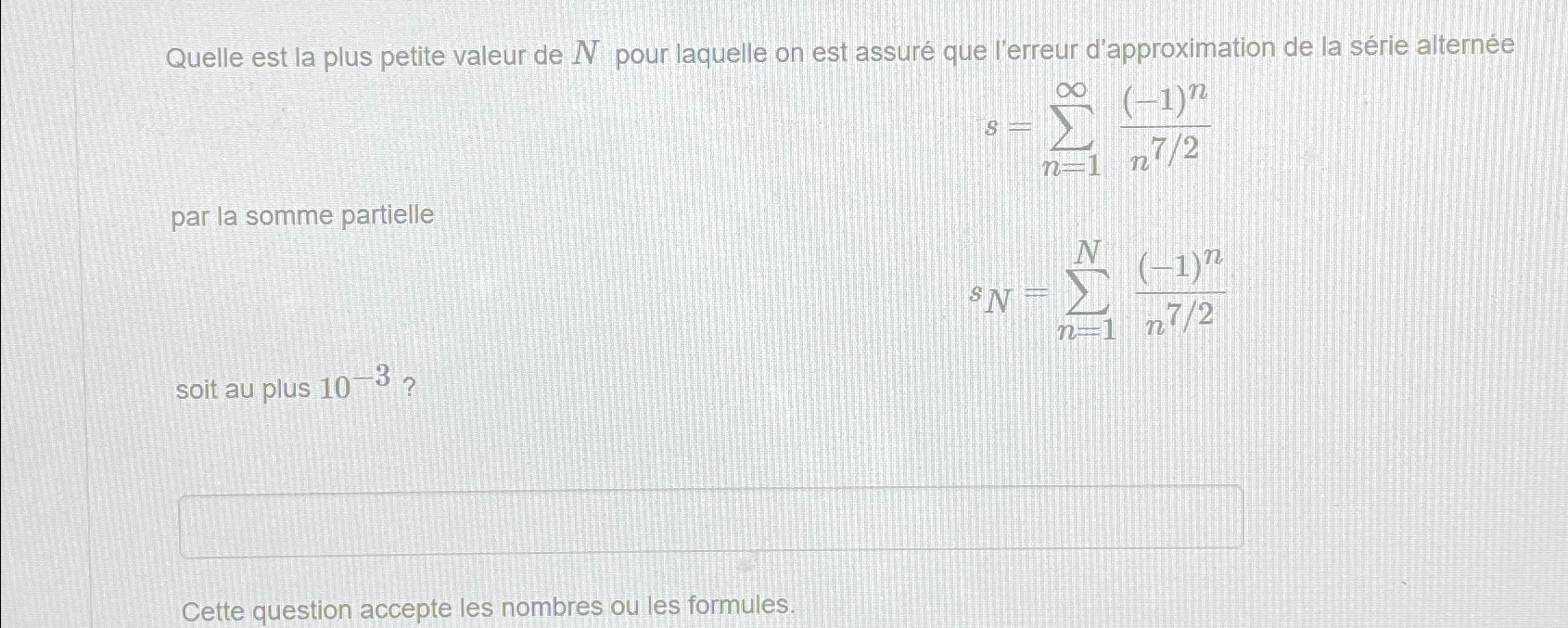Solved Quelle est la plus petite valeur de N ﻿pour laquelle | Chegg.com