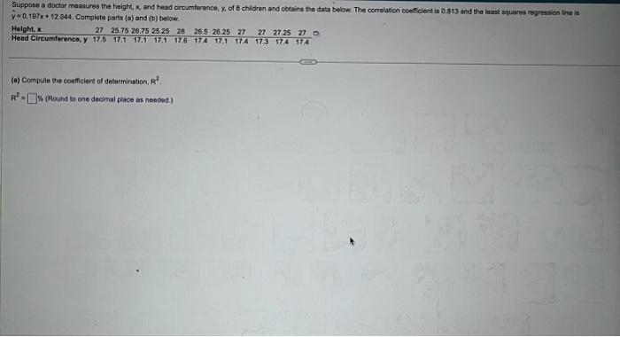 Solved answer the following : (b) Construct a residual plot | Chegg.com
