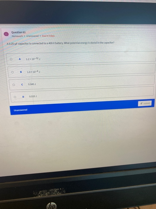 Solved Question 61 Homework. Unanswered. Due in 3 days | Chegg.com