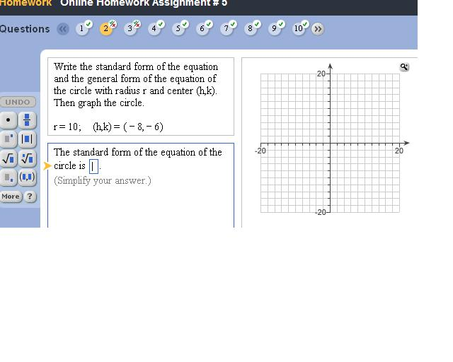 Solved Write the standard form of the equation and the | Chegg.com