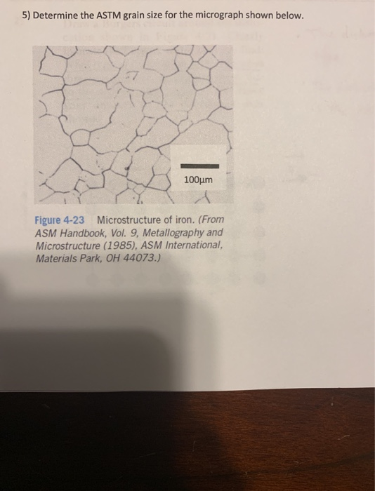 Solved 5) Determine the ASTM grain size for the micrograph | Chegg.com
