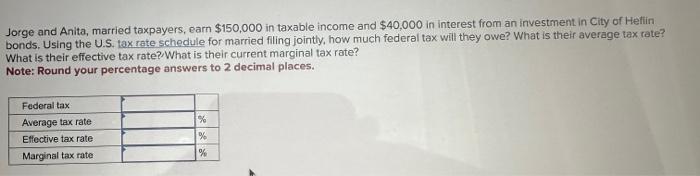Solved Jorge and Anita, married taxpayers, earn $150,000 in | Chegg.com
