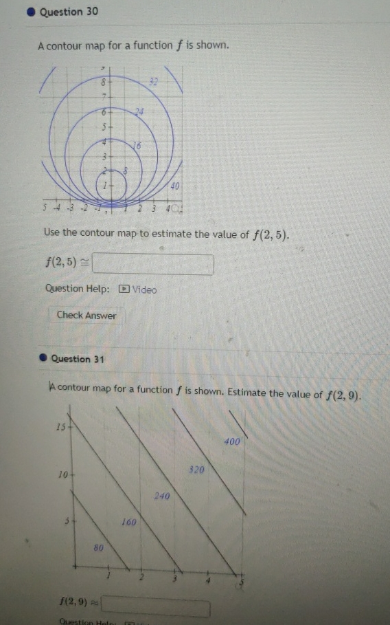 Solved please help!Question 30A contour map for a function f | Chegg.com