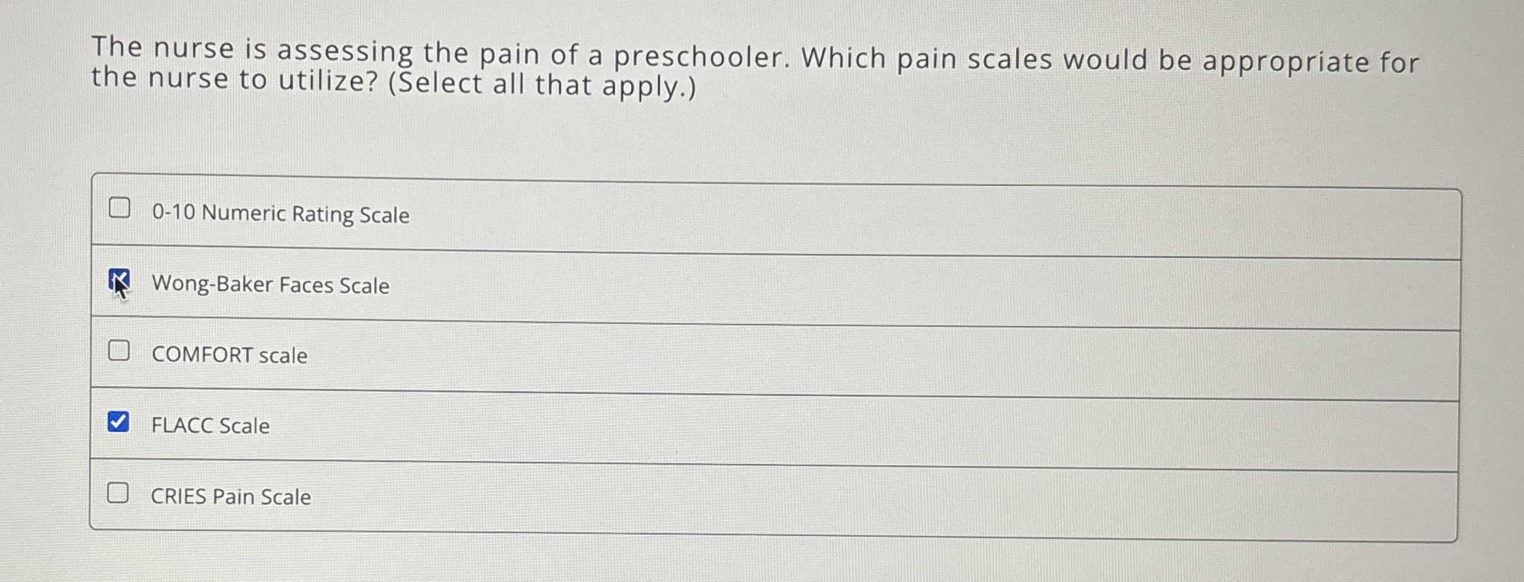High Quality SOLUTION The nurse is assessing the pain of a preschooler ...