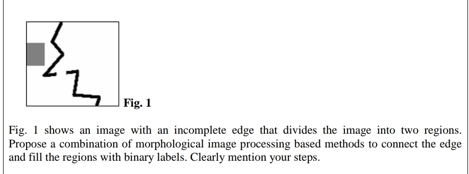 Solved Fig. 1 ﻿shows an image with an incomplete edge that | Chegg.com
