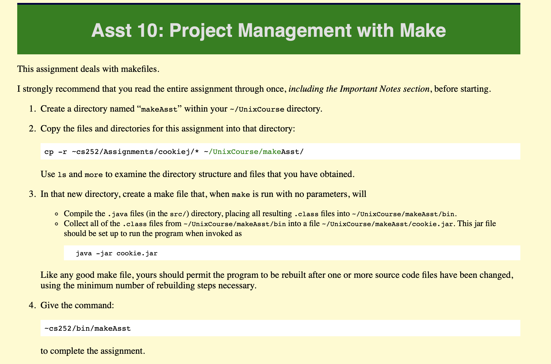 Solved Asst 10: Project Management with MakeThis assignment | Chegg.com