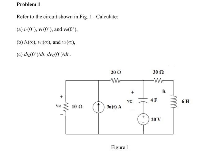 Solved Problem 1 Refer to the circuit shown in Fig. 1. | Chegg.com