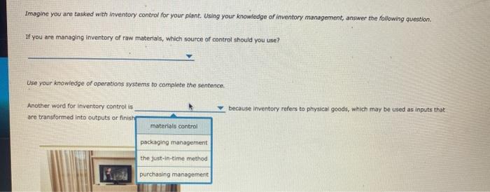 Solved Imagine you are tasked with Inventory control for | Chegg.com