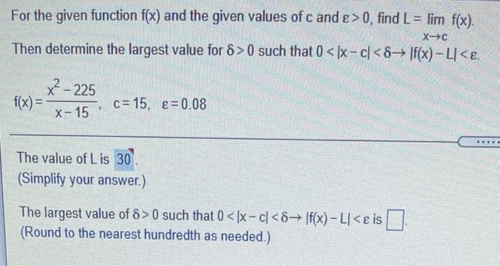 Solved For the given function f(x) and the given values of | Chegg.com