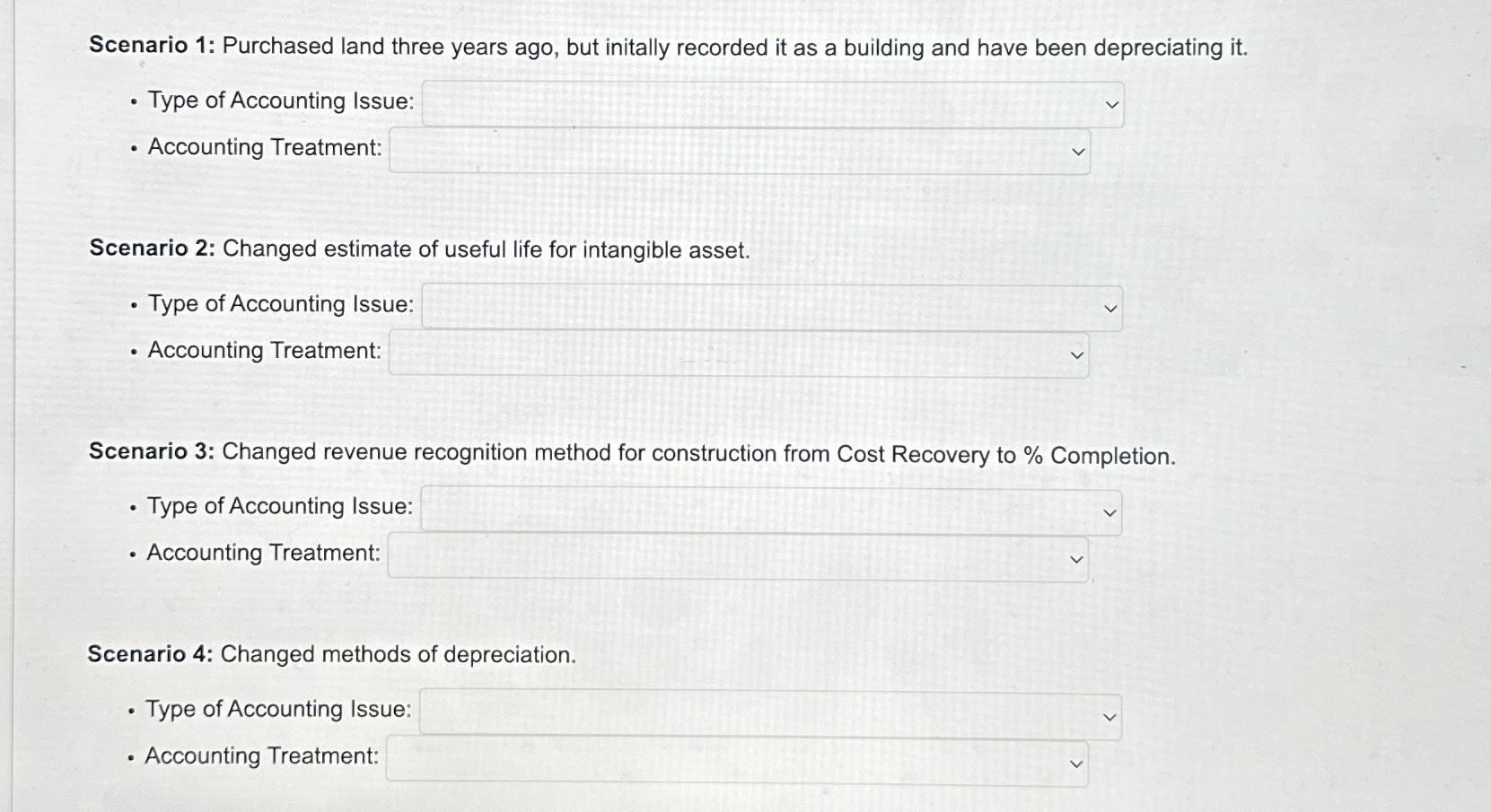 Solved Scenario 1: Purchased land three years ago, but | Chegg.com