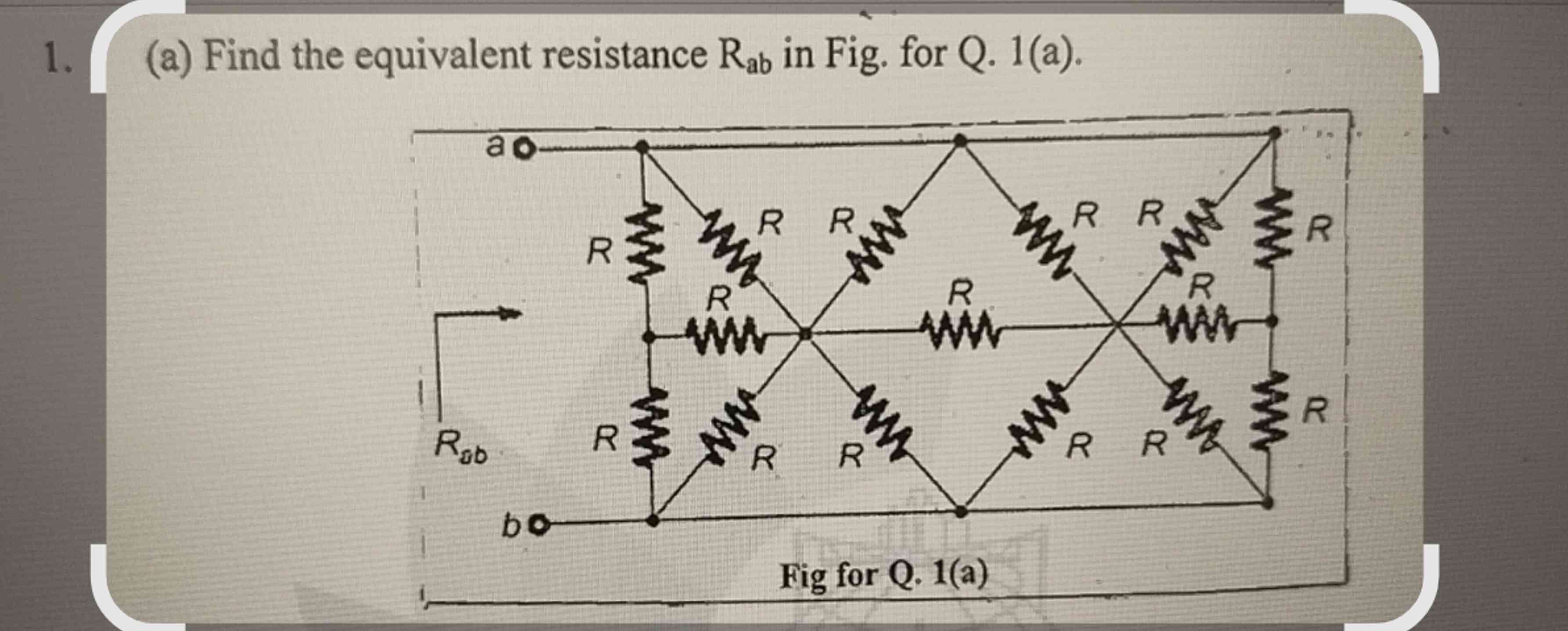 Solved (a) ﻿Find the equivalent resistance Rab ﻿in Fig. for | Chegg.com