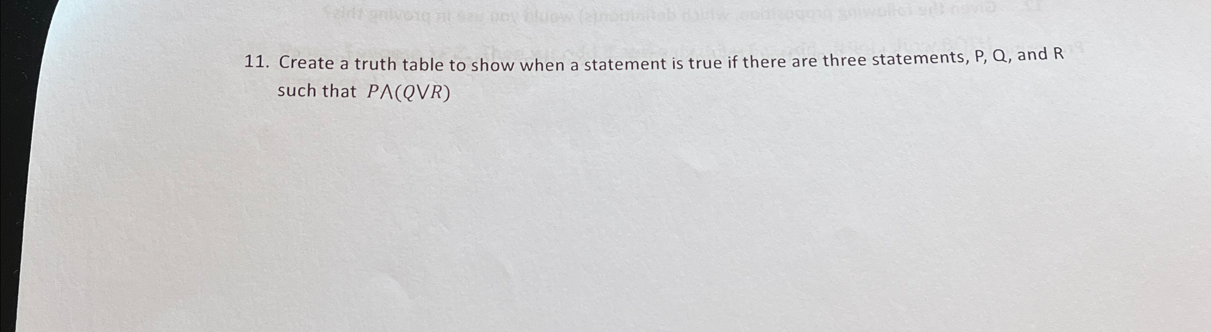 Solved Create a truth table to show when a statement is true | Chegg.com