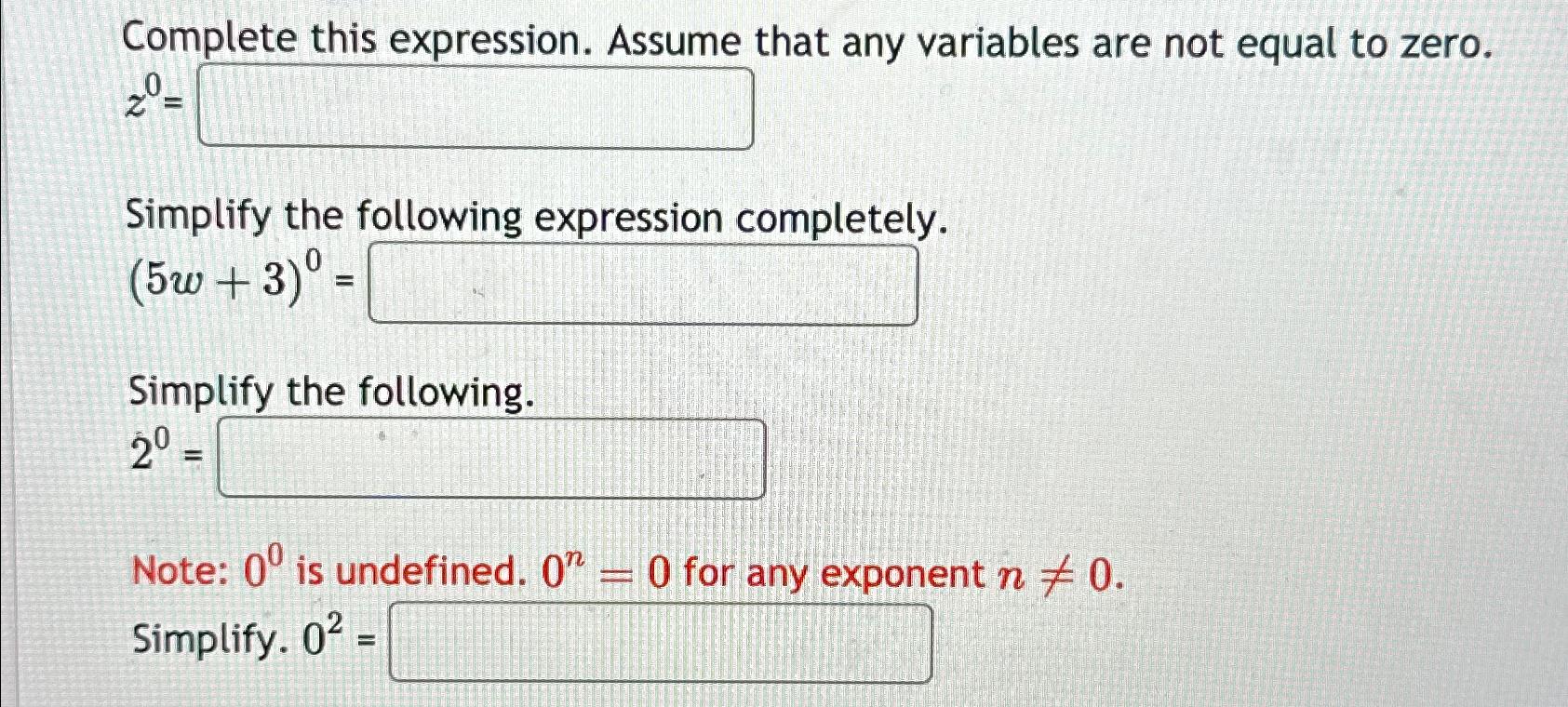 Solved Complete this expression. Assume that any variables | Chegg.com