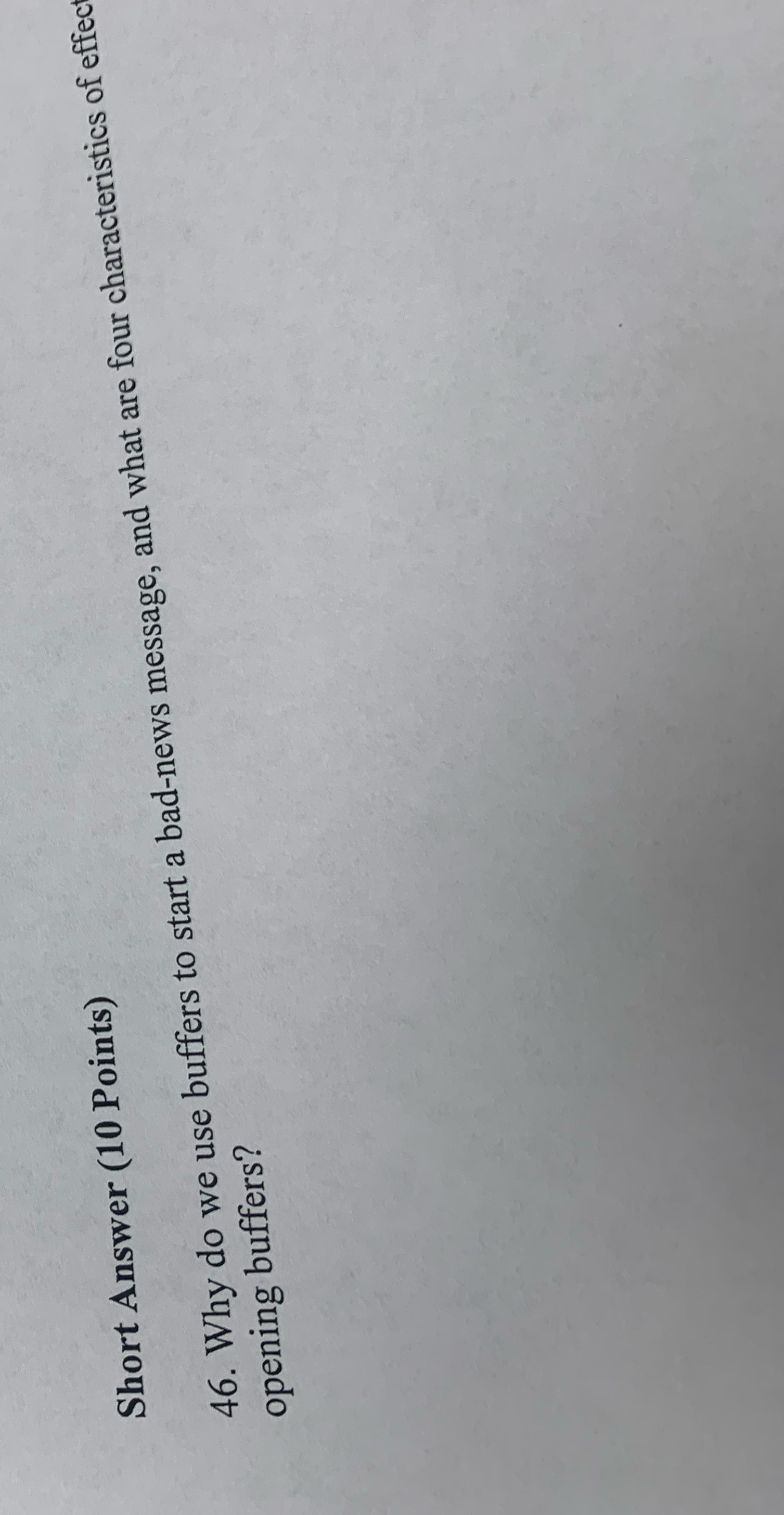 Solved Short Answer (10 ﻿Points)46. ﻿Why do we use buffers | Chegg.com