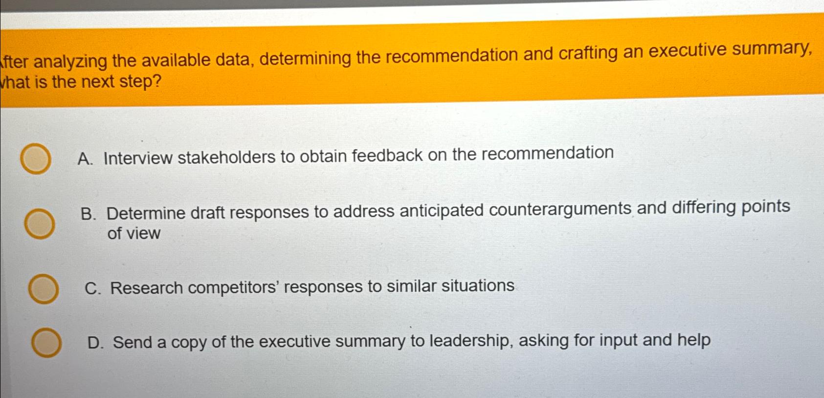 Solved fter analyzing the available data, determining the | Chegg.com