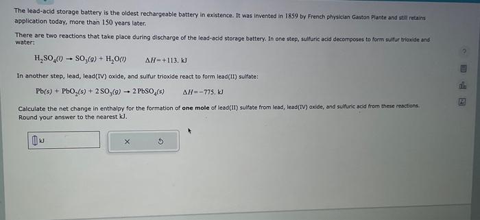 Solved The lead-acid storage battery is the oldest | Chegg.com