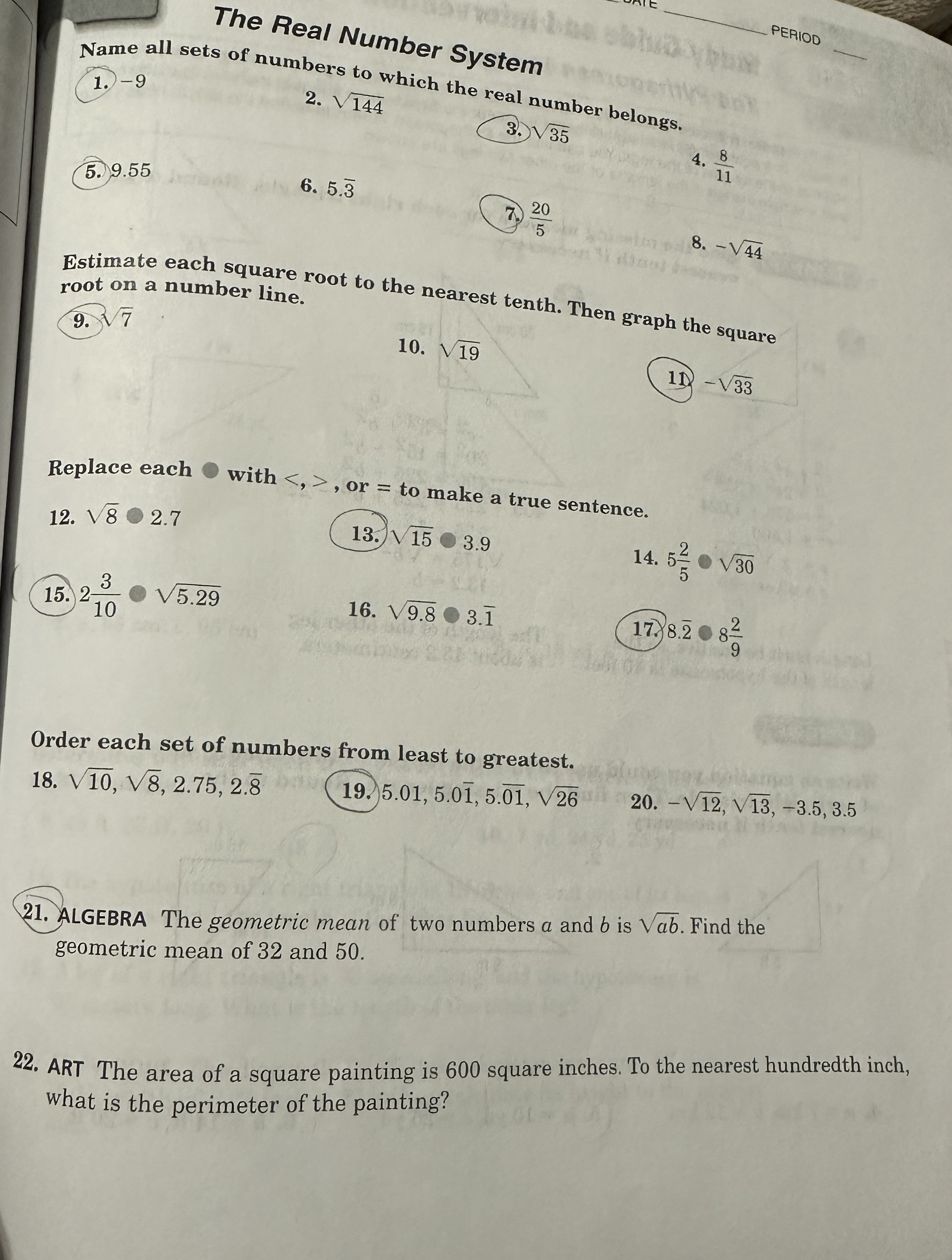 The Real Number | Chegg.com