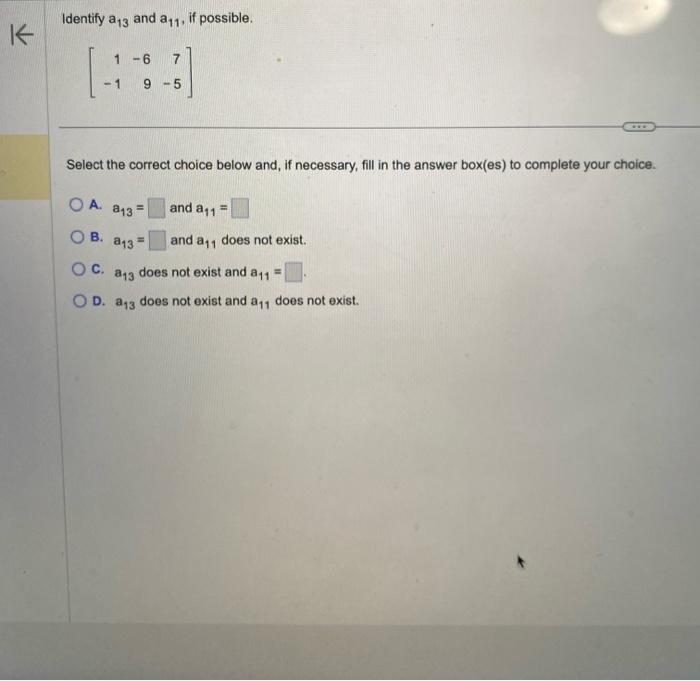 Solved Identify a13 and a11, if possible. [1−1−697−5] Select | Chegg.com