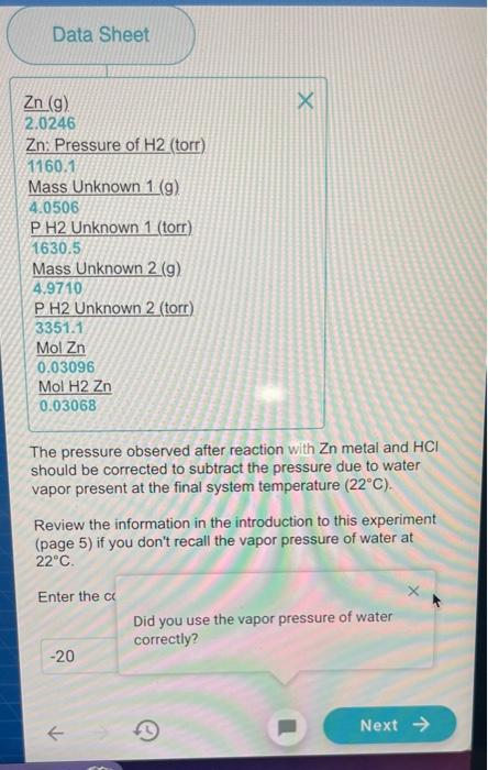 Solved Intro Experimental Discussion 21 Discussion Data | Chegg.com