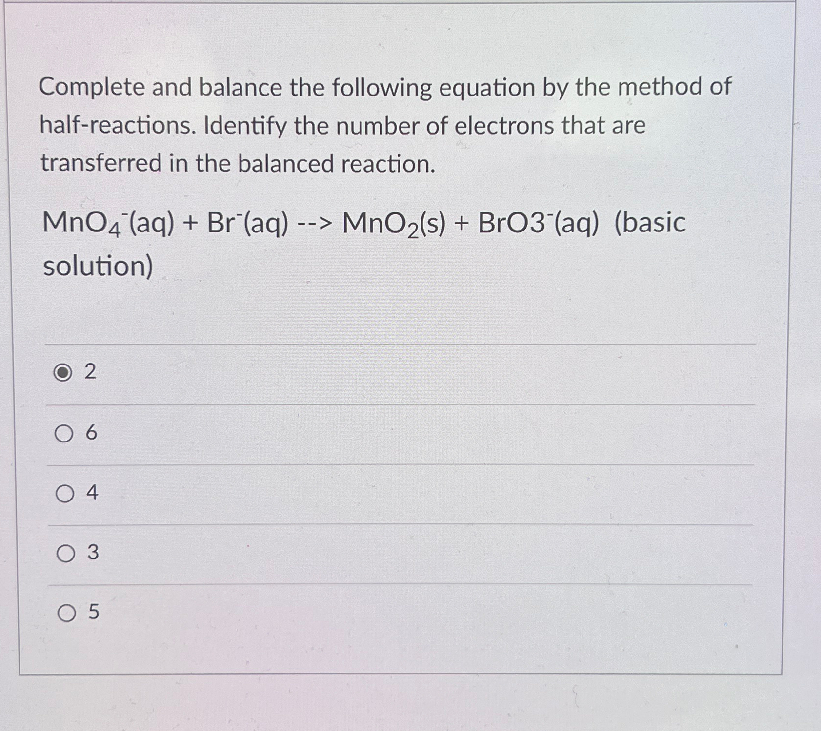 Complete and balance the following equation by the | Chegg.com