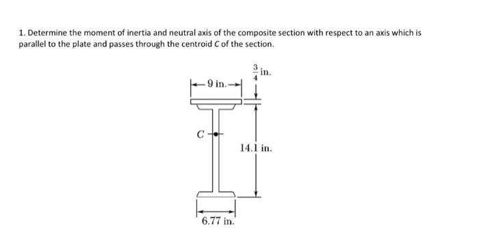 Solved 1. Determine the moment of inertia and neutral axis | Chegg.com