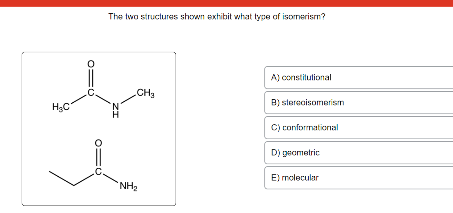 Solved The two structures shown exhibit what type of | Chegg.com