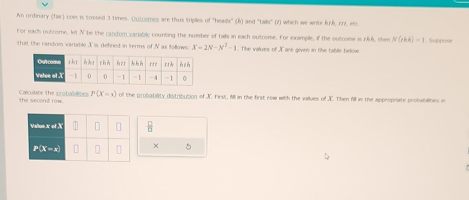 Solved An ordinary (fair) coin is tossed 3 times. Outcomes | Chegg.com