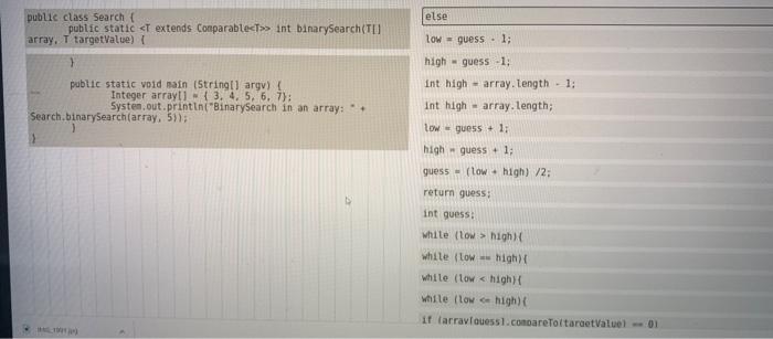 Solved public class Search f public static st extends | Chegg.com