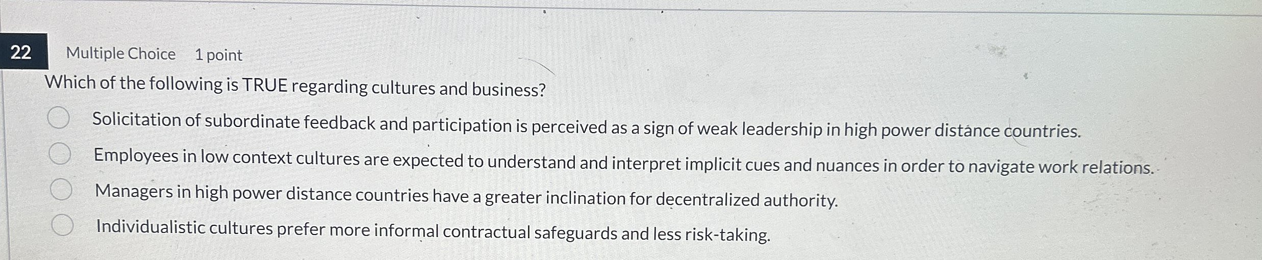 Solved 22Multiple Choice 1 ﻿pointWhich of the following is | Chegg.com