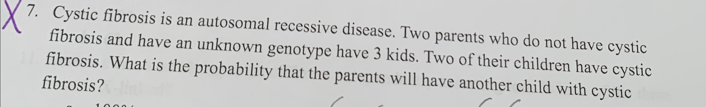 Solved Cystic fibrosis is an autosomal recessive disease. | Chegg.com