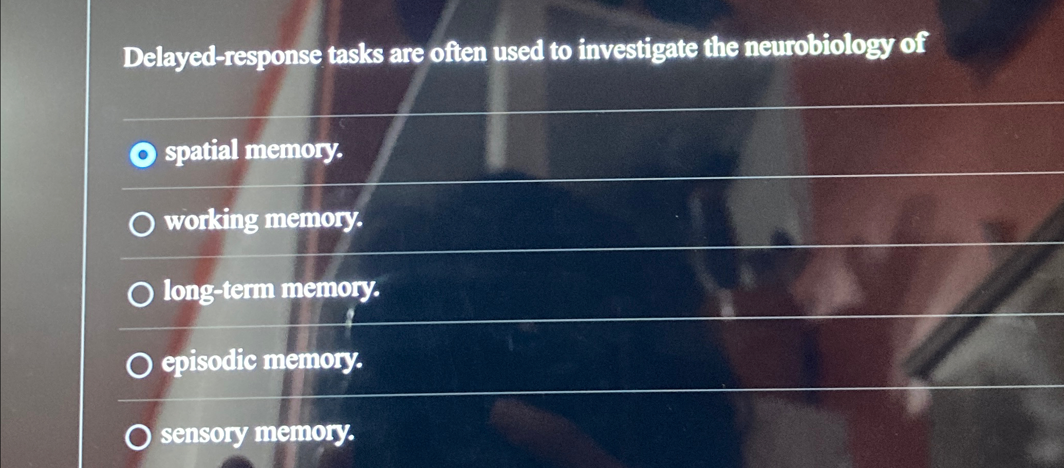 Solved Delayed-response tasks are often used to investigate | Chegg.com