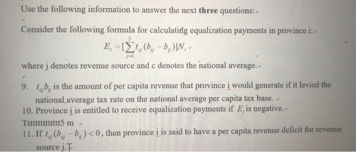 Use the following information to answer the next | Chegg.com