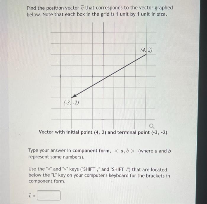 Solved Find the position vector that corresponds to the | Chegg.com