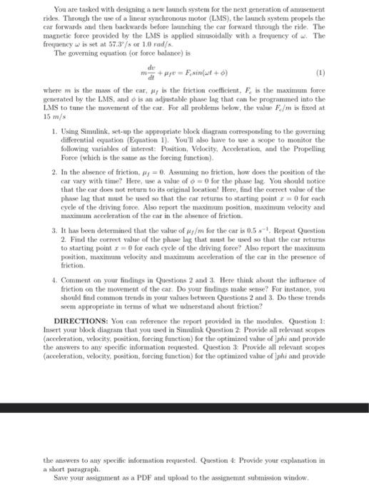 You are tasked with designing a new launch system for | Chegg.com