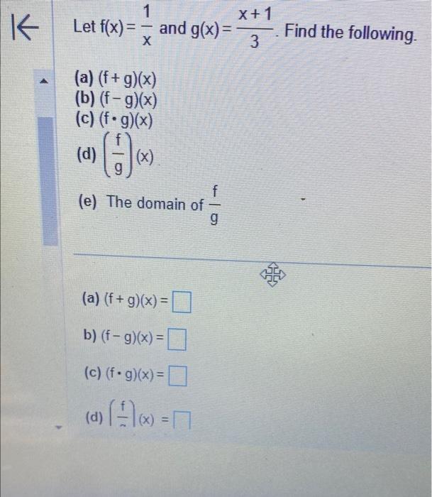 Solved Let f(x)=x1 and g(x)=3x+1. Find the following. (a) | Chegg.com