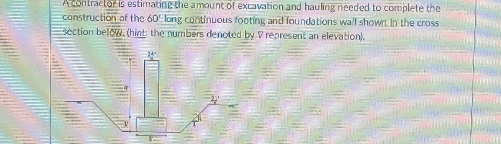 Solved A) ﻿What is the depth of the excavation?B)What is the | Chegg.com