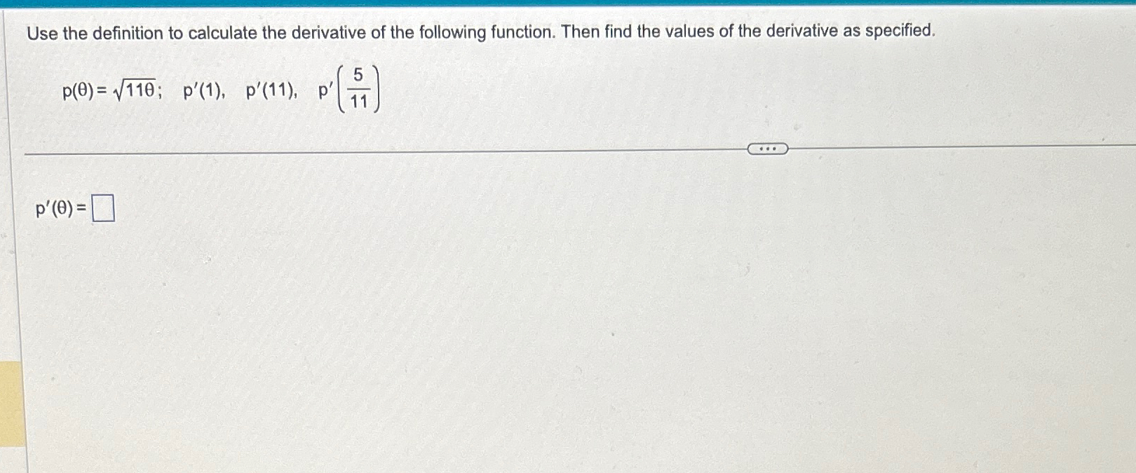 Solved Use the definition to calculate the derivative of the | Chegg.com