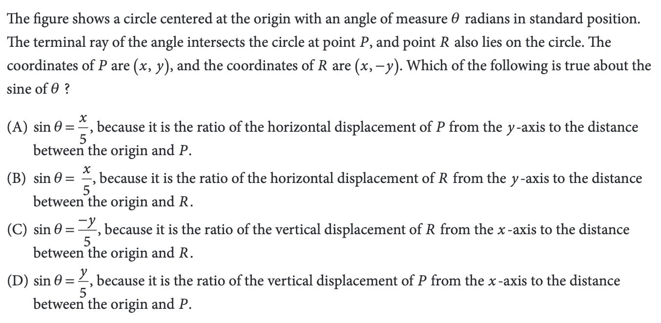 Solved The figure shows a circle centered at the origin with | Chegg.com