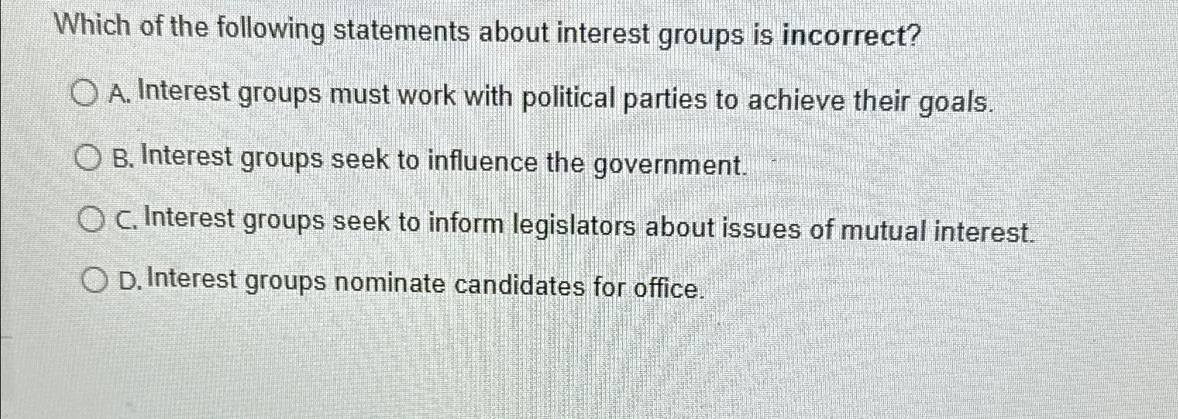 Solved Which of the following statements about interest | Chegg.com