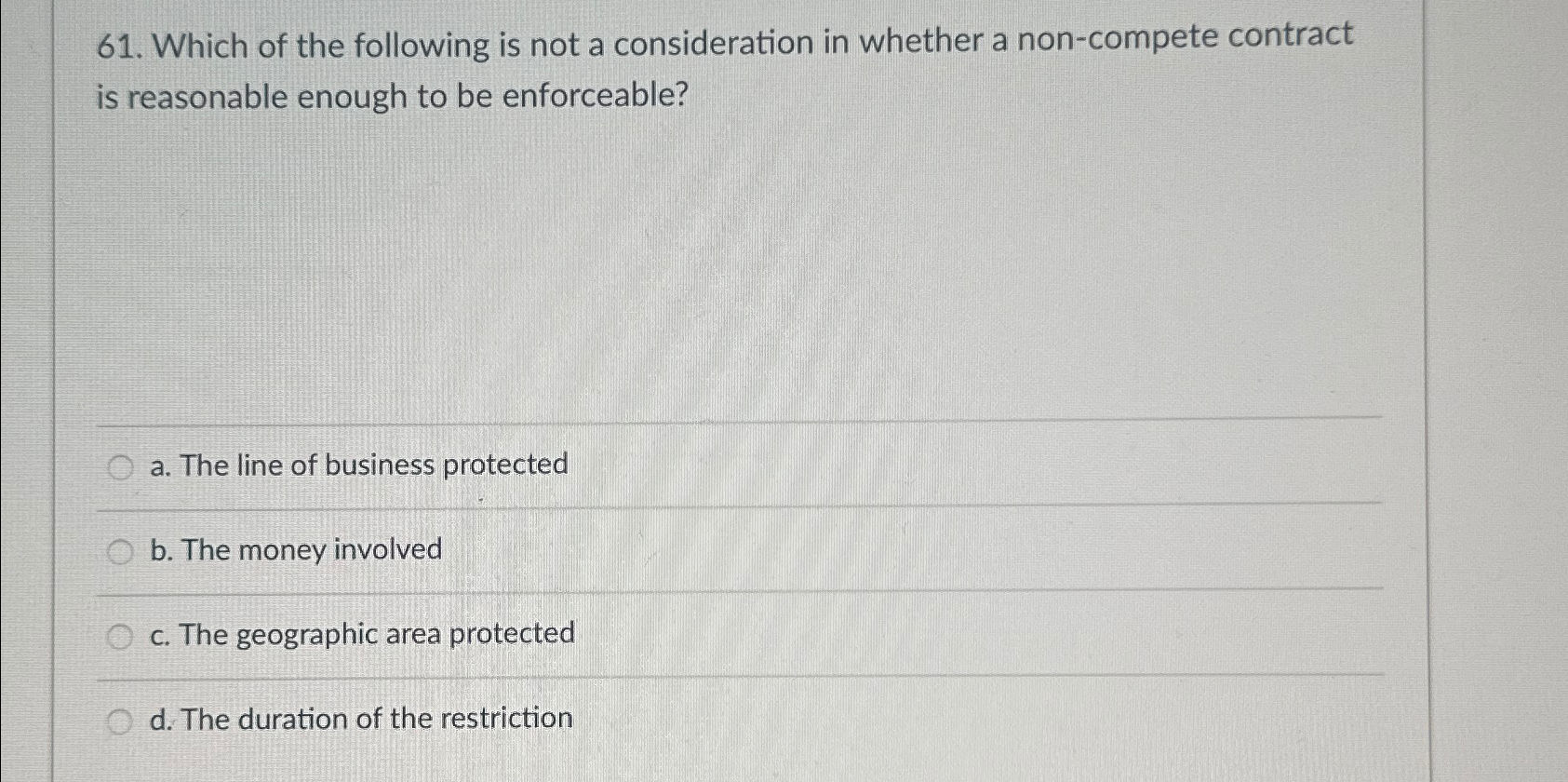 Solved Which of the following is not a consideration in | Chegg.com