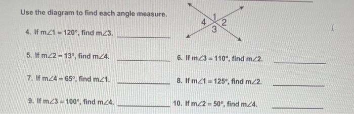 Solved Use the diagram to find each angle measure. 47 4. If | Chegg.com