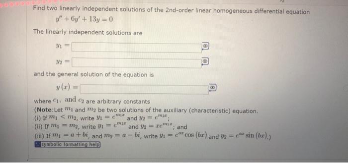 Solved Find two linearly independent solutions of the 2 | Chegg.com