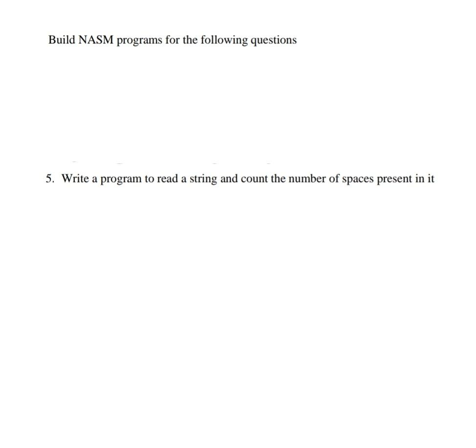 Solved NASM program X86 should run successfully in nasm in | Chegg.com