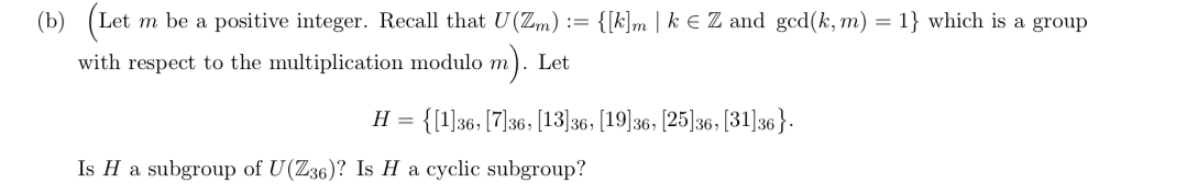 Solved (b) (Let m ﻿be a positive integer. Recall that |):} | Chegg.com