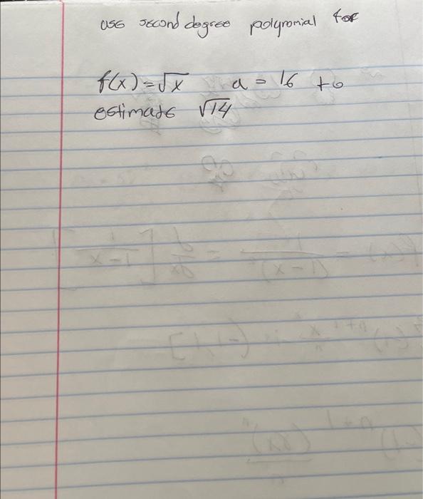 Solved \\( f(x)=\\sqrt{x} \\quad a=16+0 \\) ostimate \\( | Chegg.com