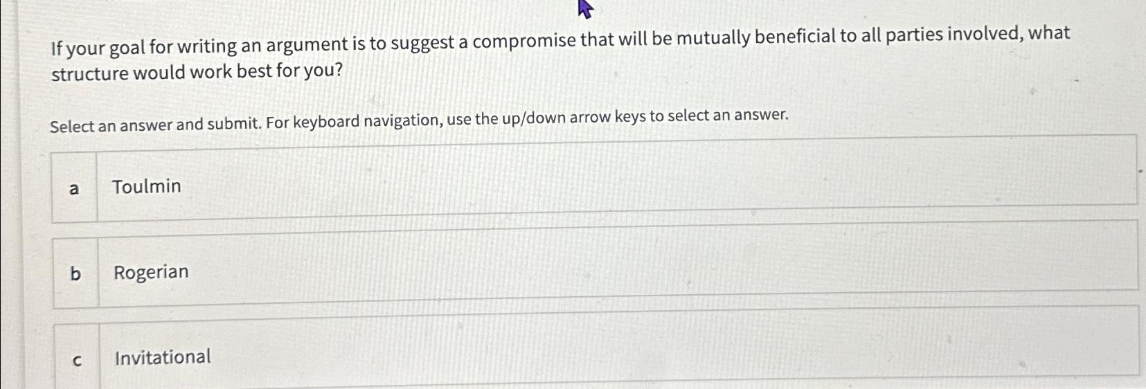 Solved If your goal for writing an argument is to suggest a | Chegg.com
